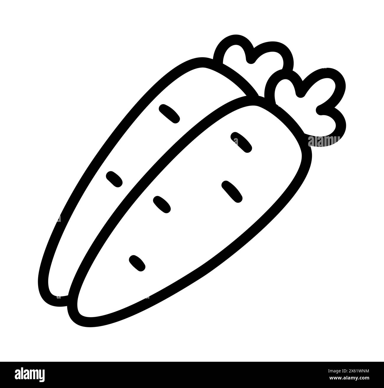 Hand drawn carrots doodle icon. Black and white drawing, vector clip ...