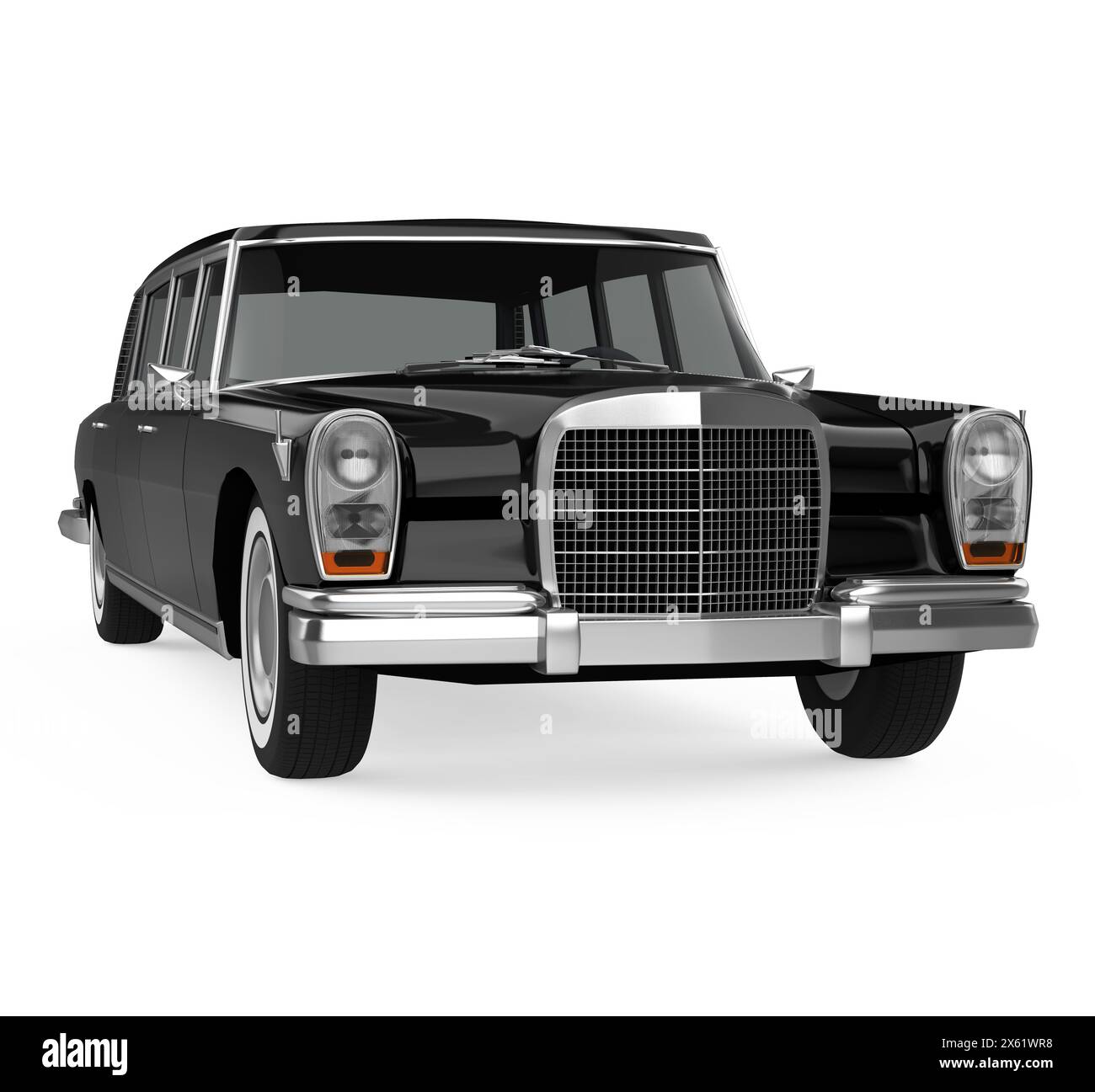 Vintage Limousine Car Isolated Stock Photo - Alamy