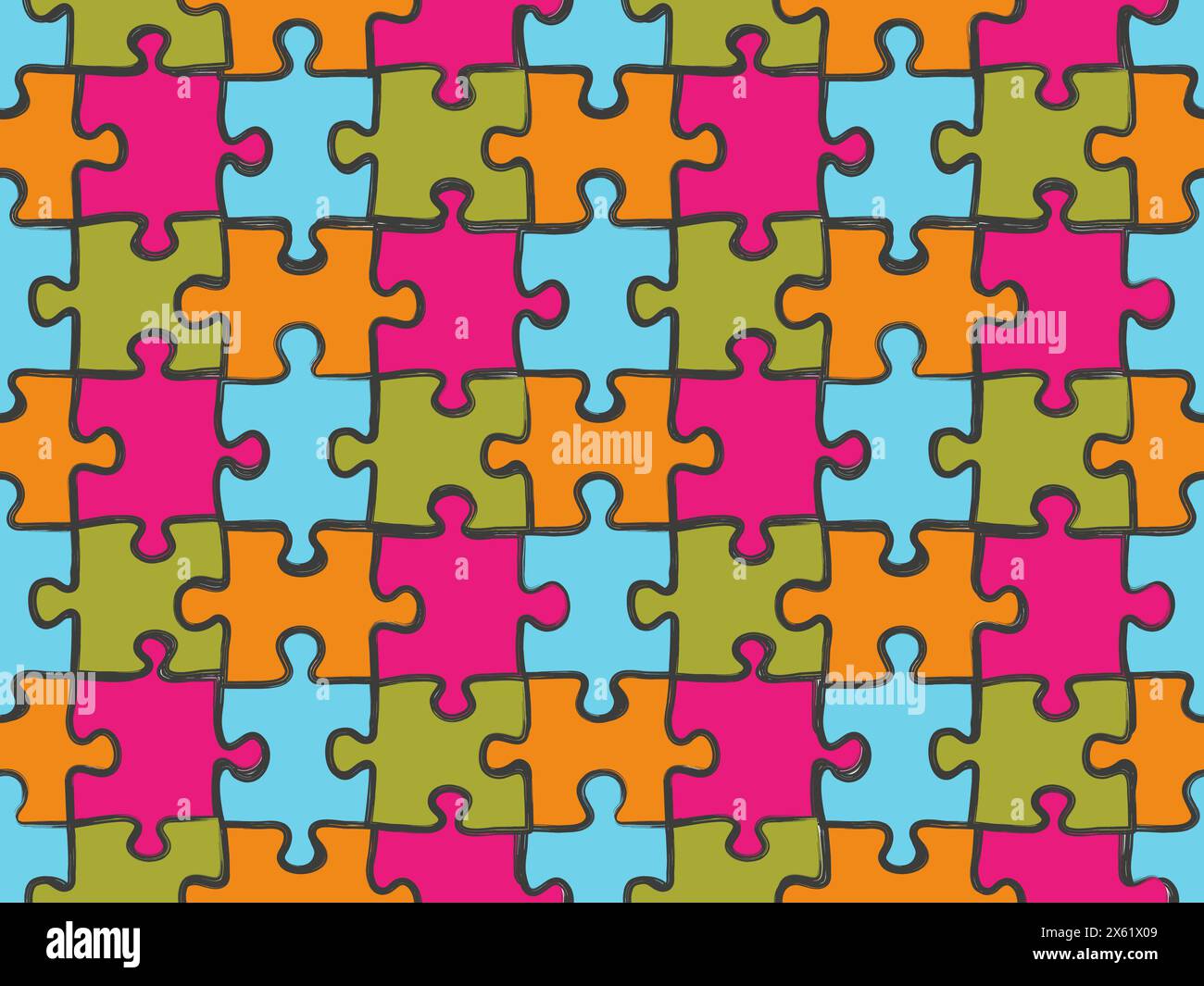 Jigsaw pieces vector hi-res stock photography and images - Alamy