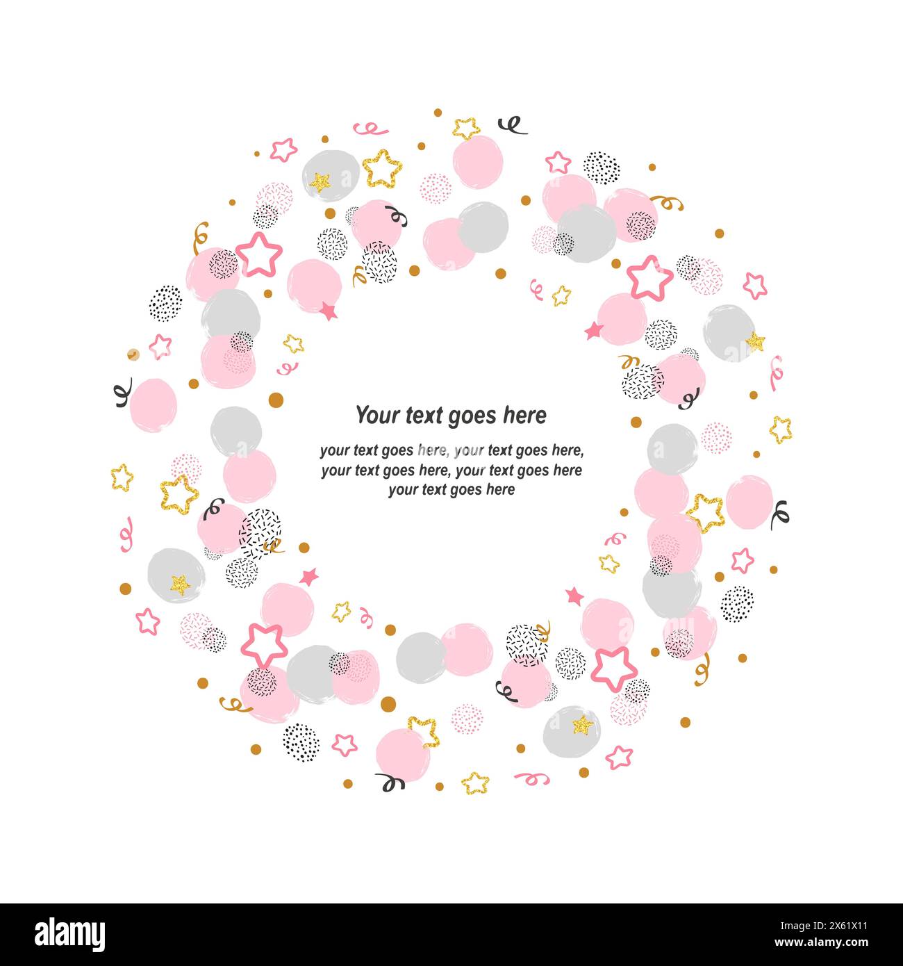 Hand drawn dots frame isolated on white background. Abstract vector ...