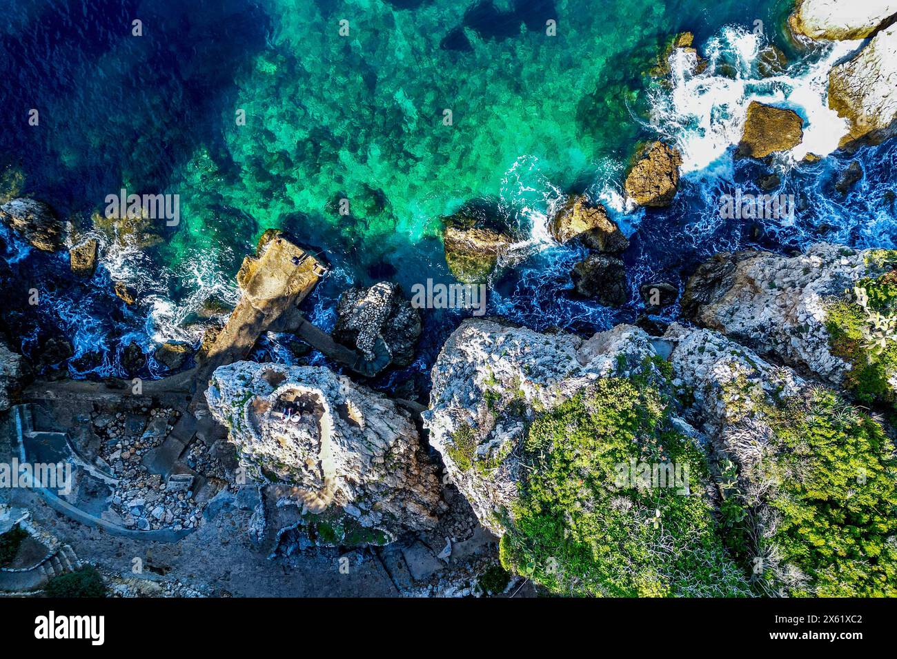 aerial vision of Cap Antibes French Riviera Stock Photo - Alamy
