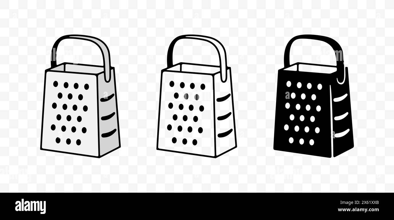 Grater, grate, grated and shredder, graphic design. Kitchen utensile ...