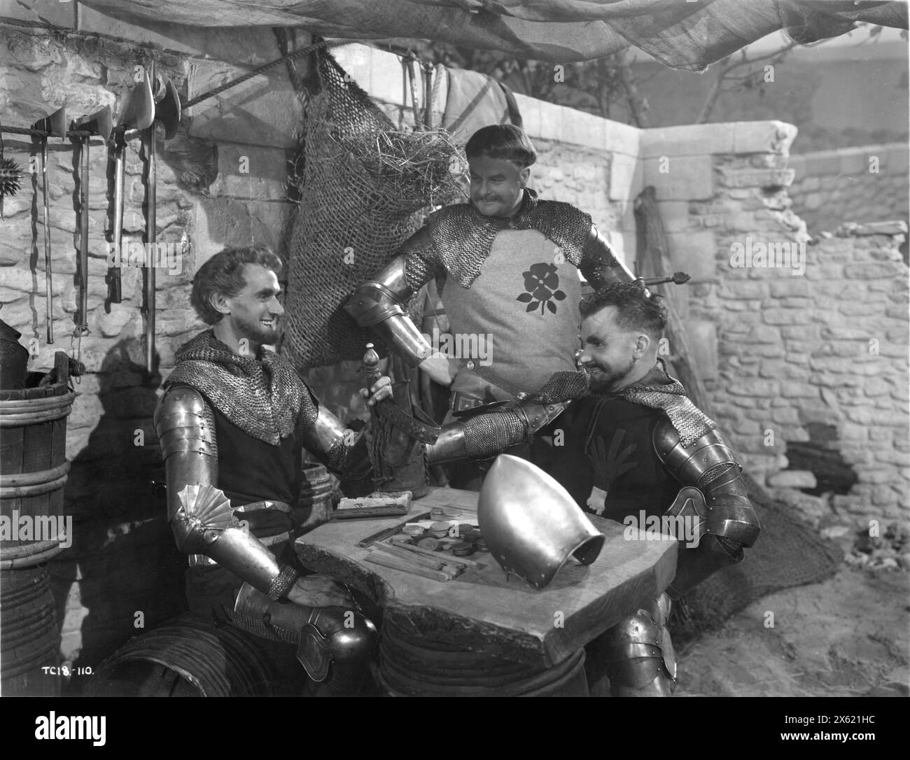 JOHN LAURIE, MICHAEL SHEPLEY and ESMOND KNIGHT in a scene from HENRY V ...