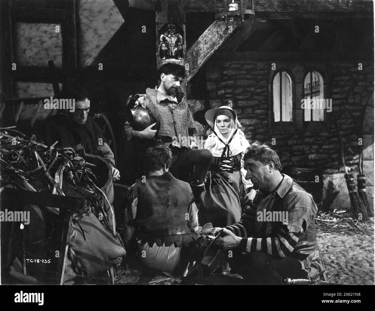 ROBERT NEWTON, FREDA JACKSON and ROY EMERTON in a scene from HENRY V ...