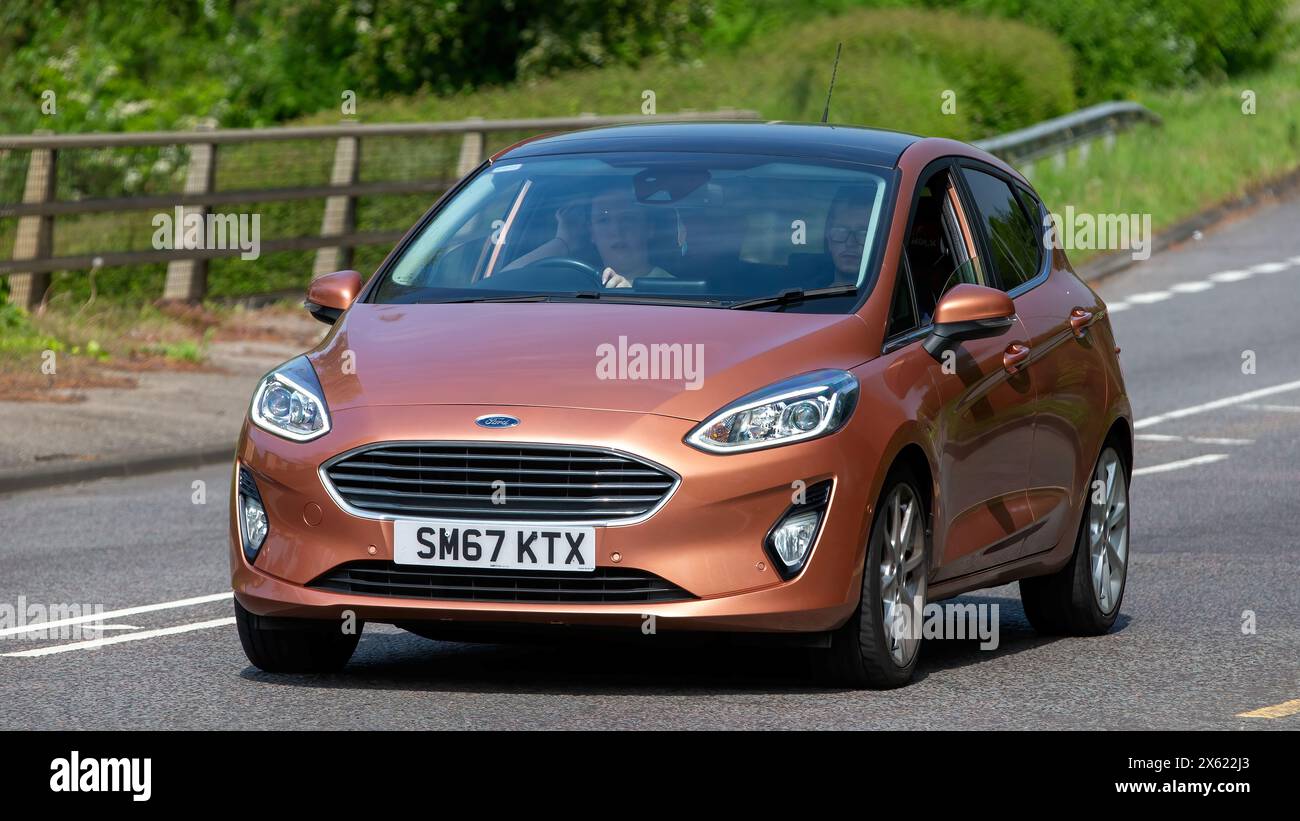 Milton Keynes,UK - May 11th 2024: 2018 bronze color Ford Fiesta car ...