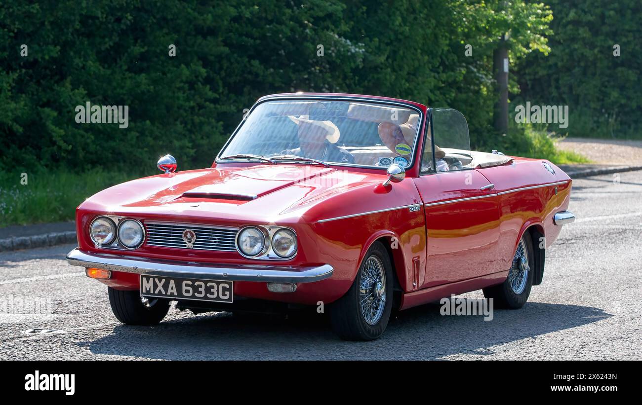 Stoke Goldington,UK - May 12th 2024: 1969 red Bond Equipe classic car ...