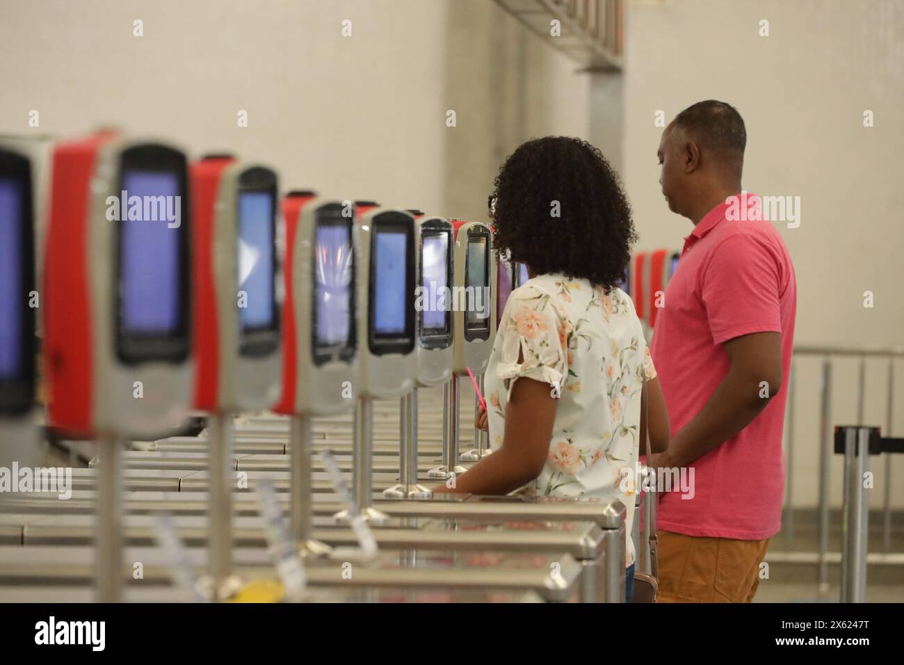 salvador, bahia, brazil may 10, 2024: passenger on the Salvador metro ...