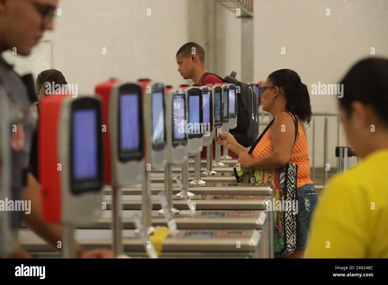 salvador, bahia, brazil may 10, 2024: passenger on the Salvador metro ...