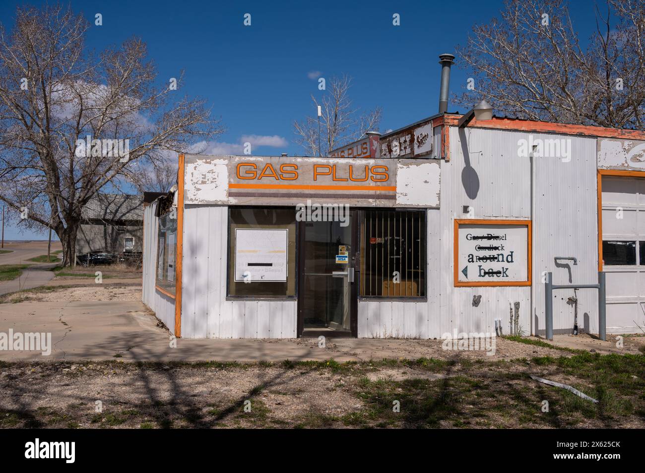 Champion, Alberta - April, 28. 2024: Abandoned gas station in the ...
