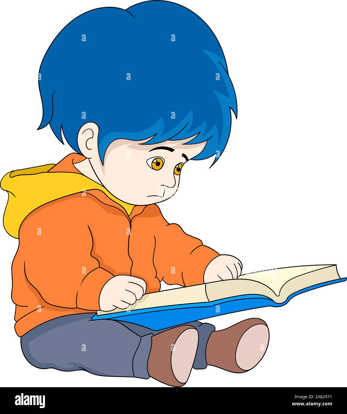 Boy reading cartoon hi-res stock photography and images - Alamy