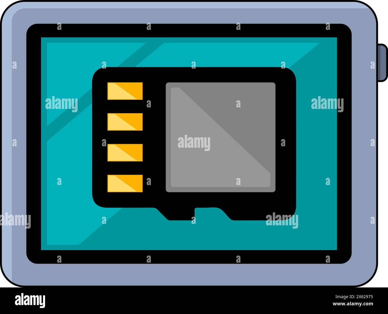 illustration of a flat image of a multimedia icon, device storage data ...