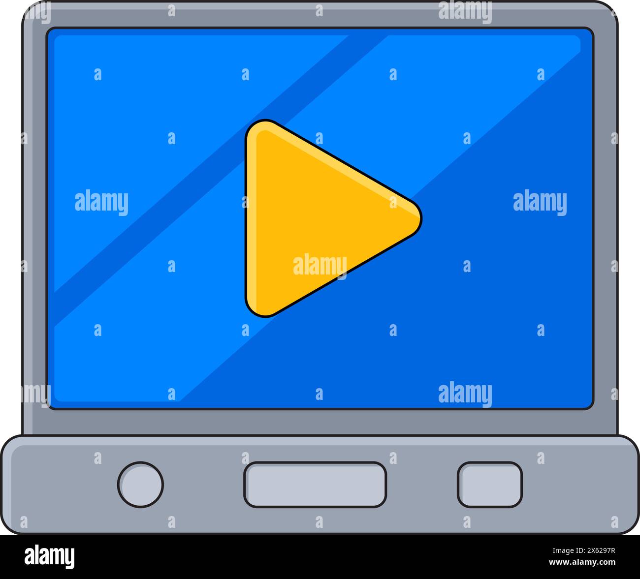 illustration of a flat image of a multimedia icon, video player in the ...