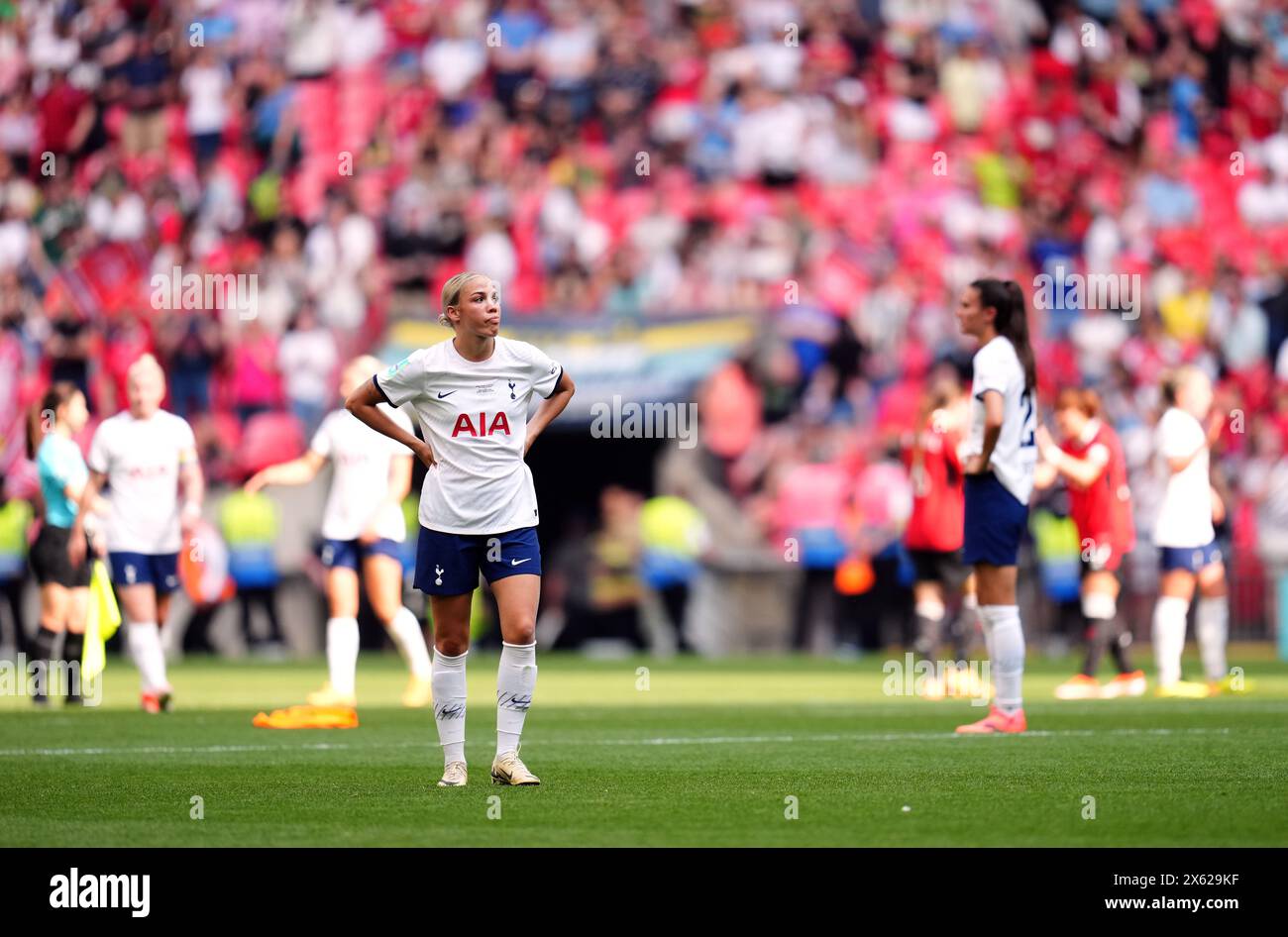 Tottenham Hotspur's Celin Bizet Ildhusoy appears dejected after the ...