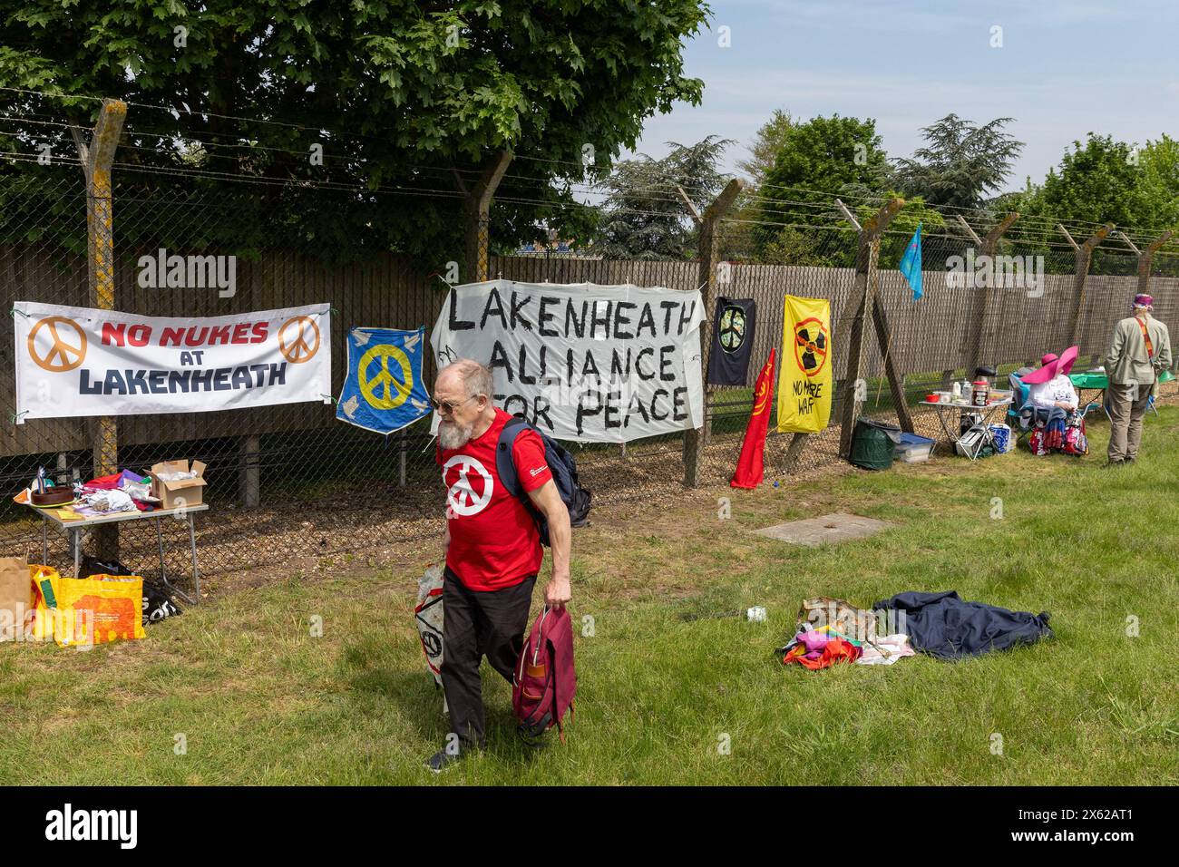 Lakenheath, UK. 11th May, 2024. Supporters of the Campaign for Nuclear ...