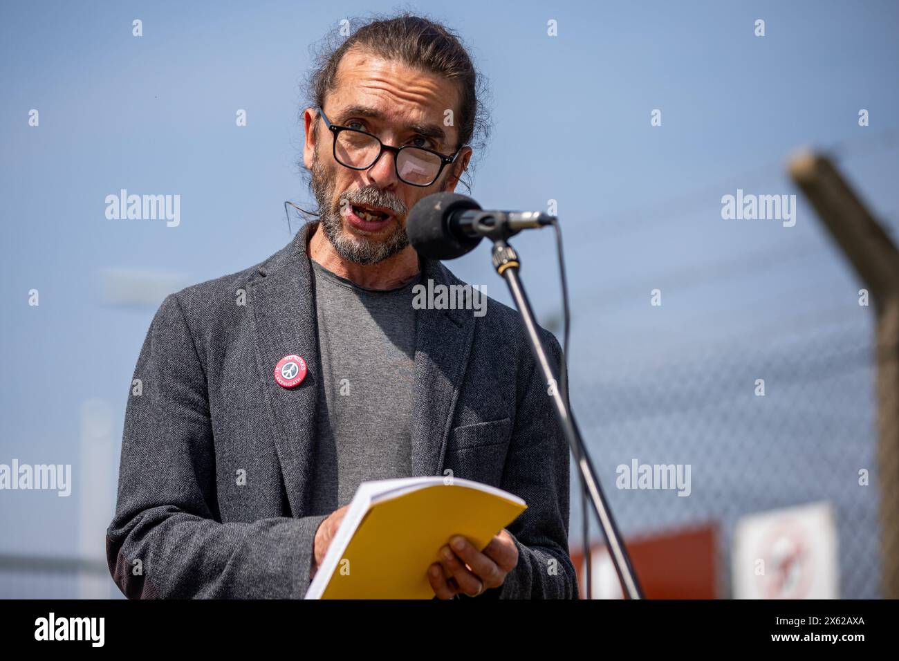 Lakenheath, UK. 11th May, 2024. Cllr Gary Champion (Green) of Norwich ...