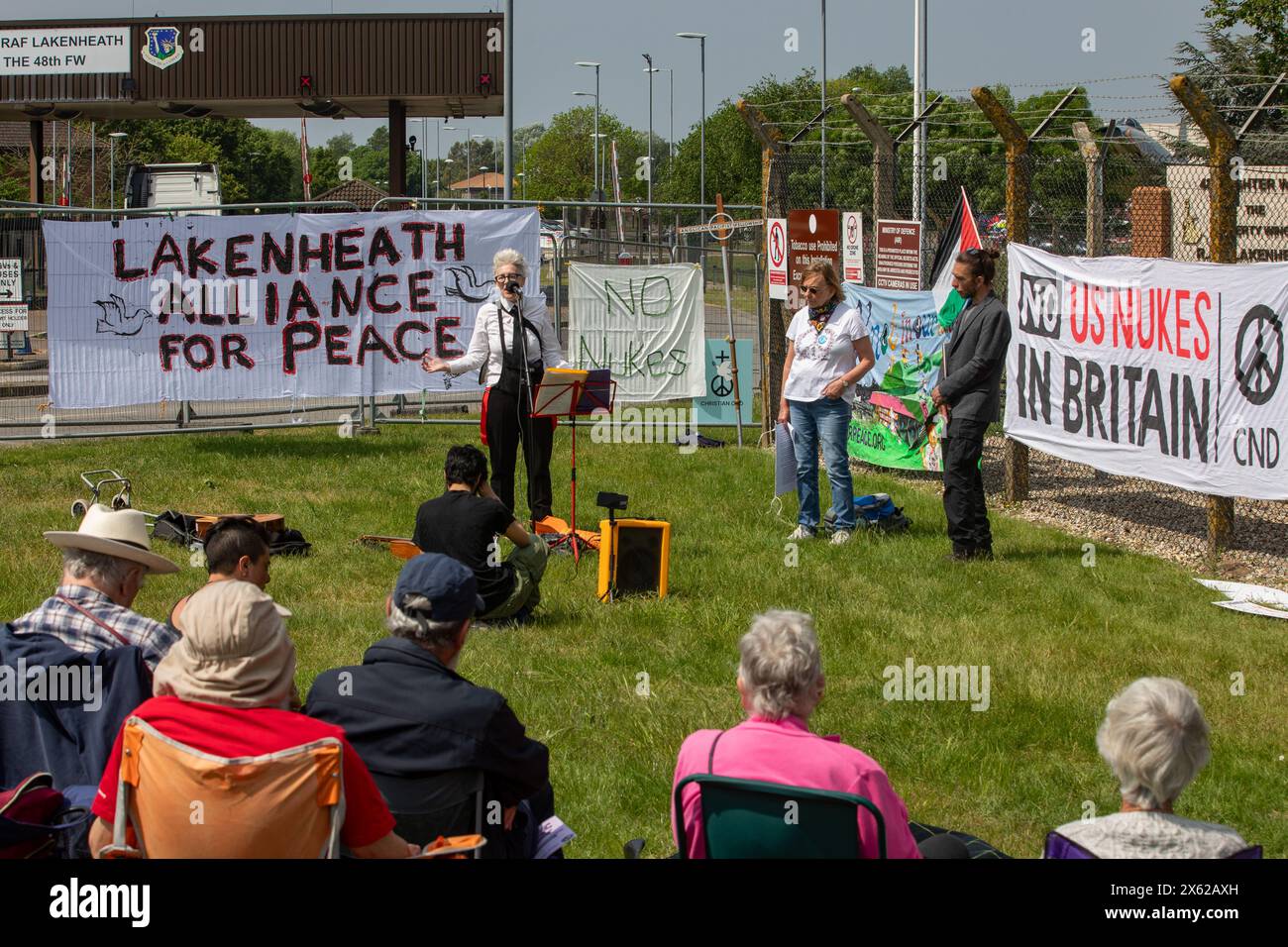 Lakenheath, UK. 11th May, 2024. Sophie Bolt, Vice-Chair of the Campaign ...