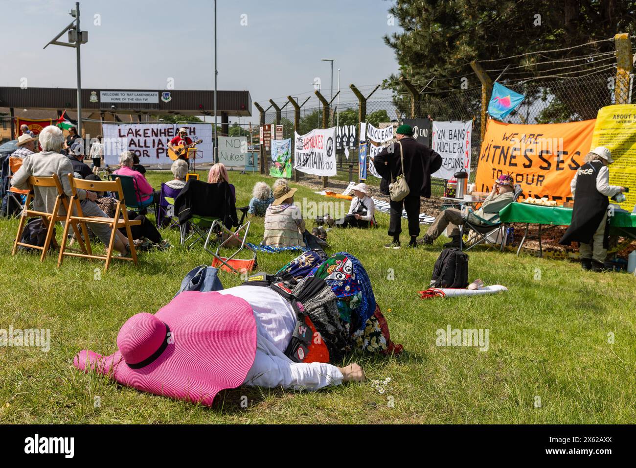 Lakenheath, UK. 11th May, 2024. Supporters of the Campaign for Nuclear ...