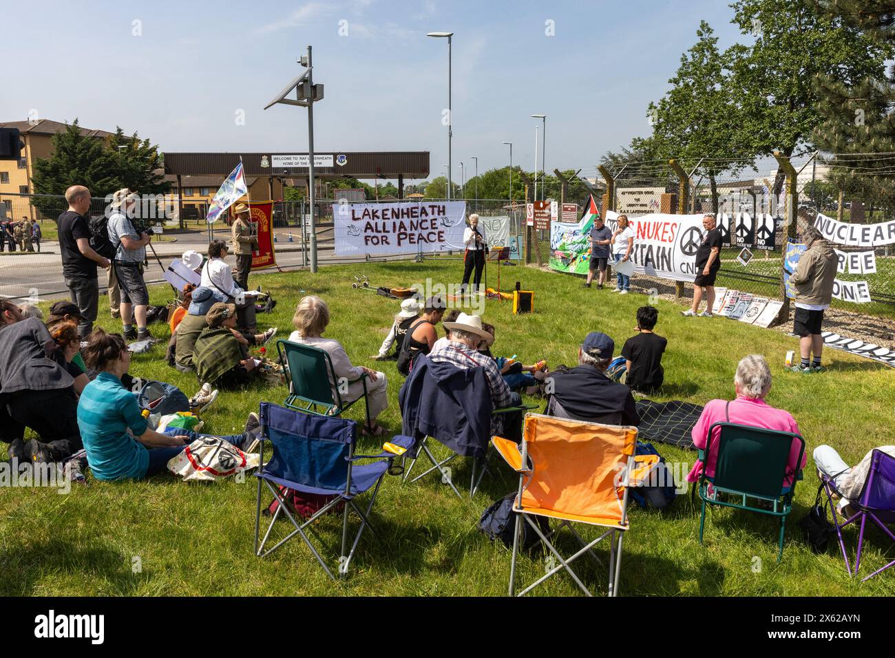 Lakenheath, UK. 11th May, 2024. Supporters of the Campaign for Nuclear ...