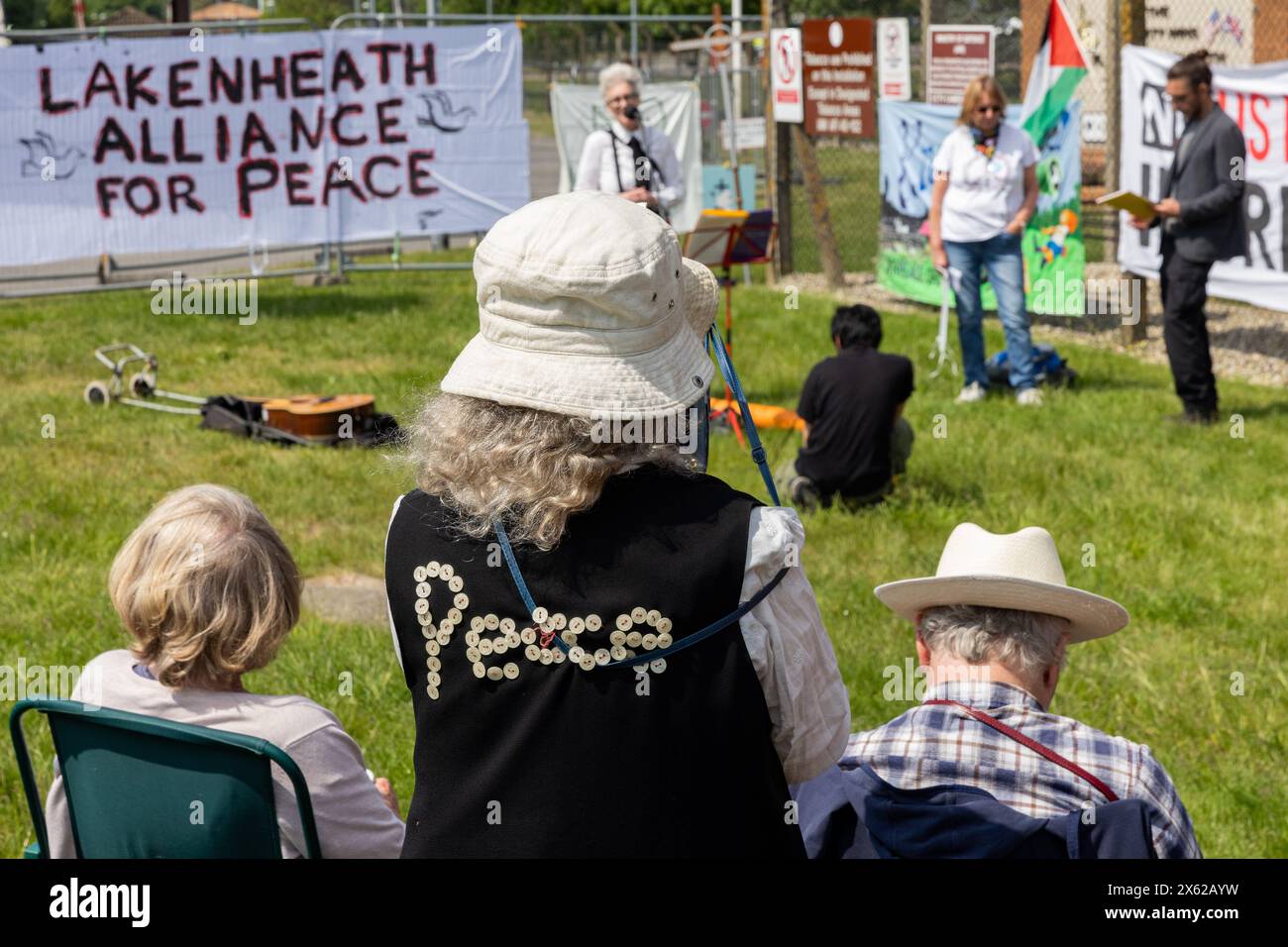 Lakenheath, UK. 11th May, 2024. Supporters of the Campaign for Nuclear ...