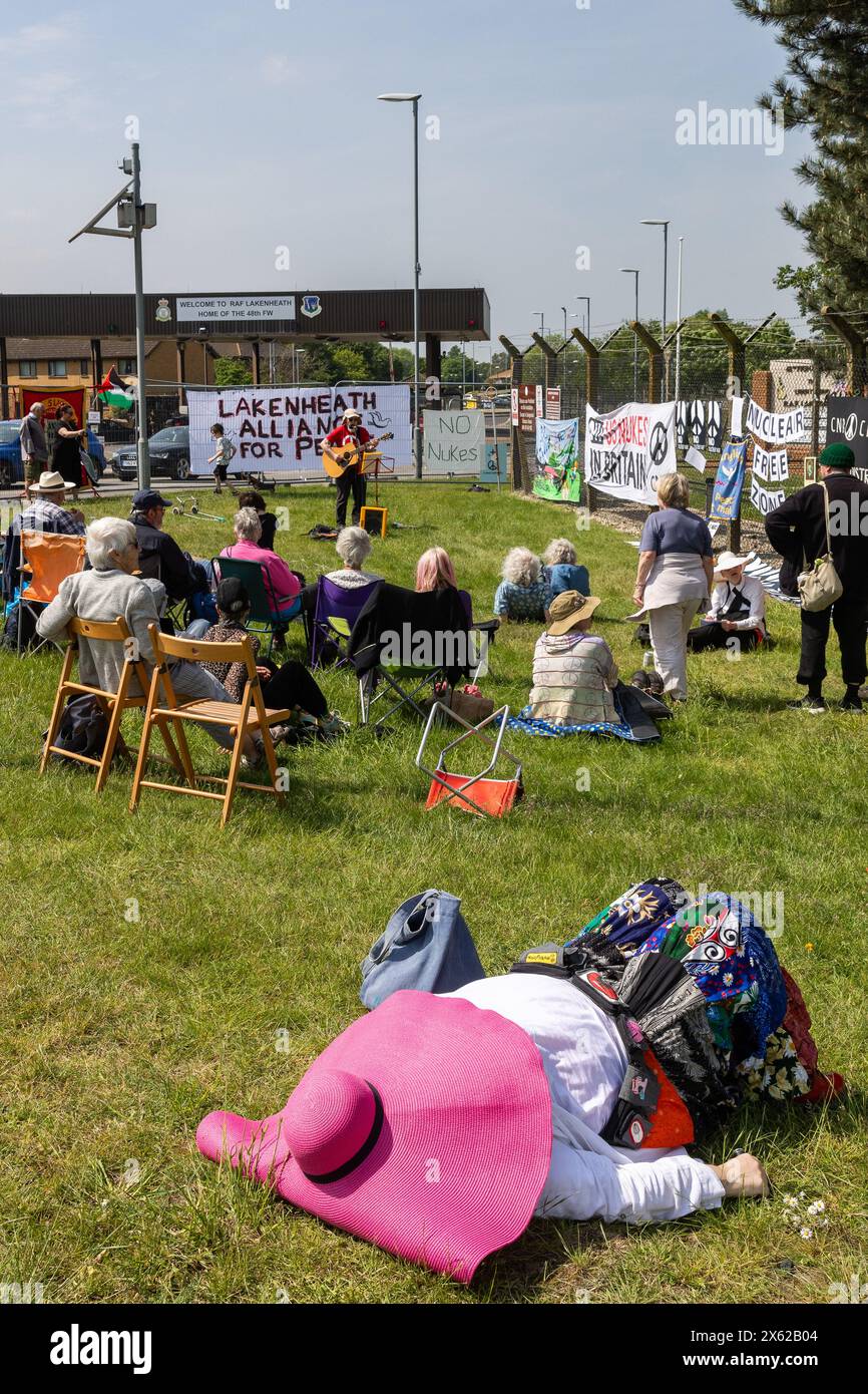 Lakenheath, UK. 11th May, 2024. Supporters of the Campaign for Nuclear ...