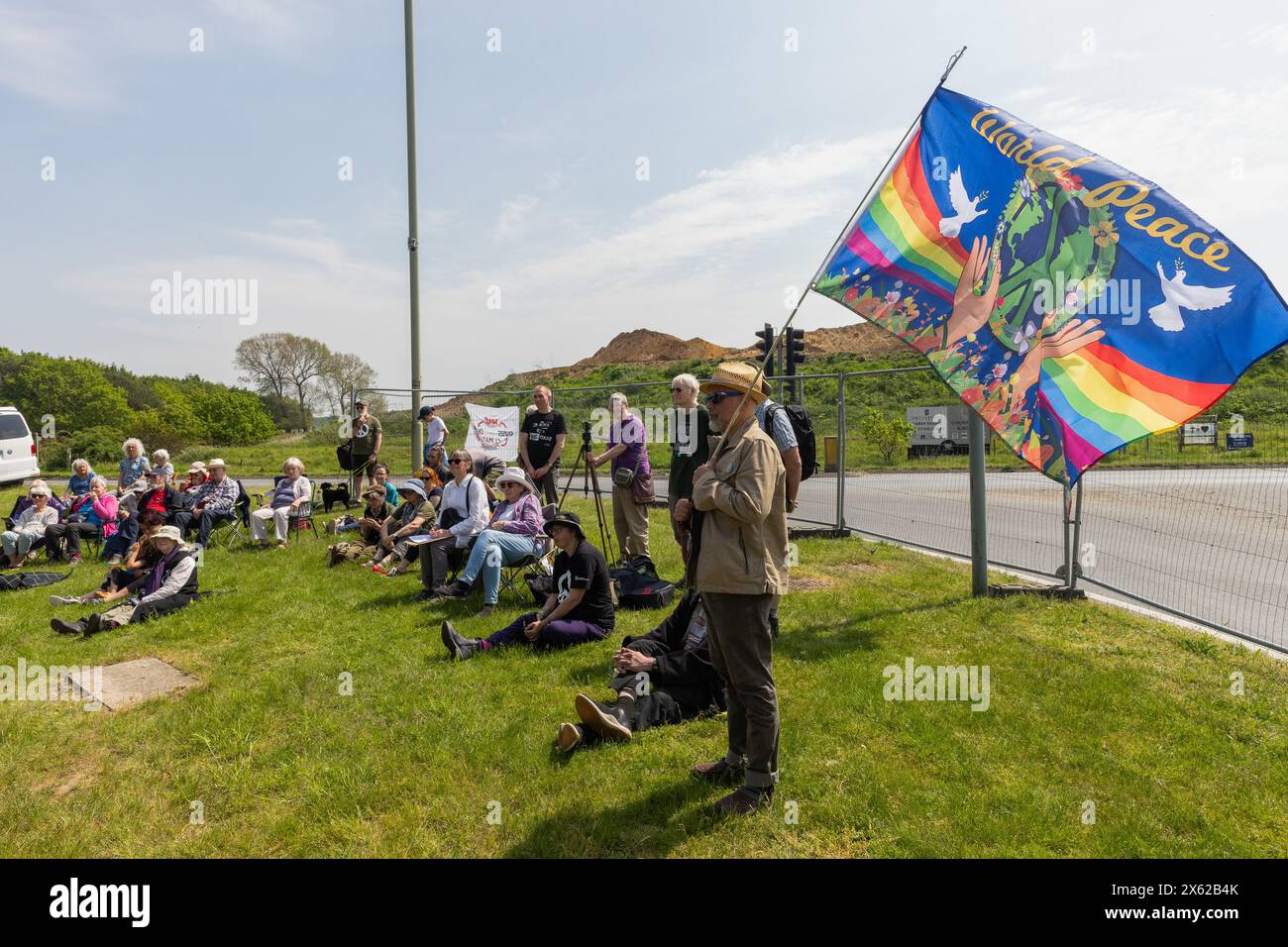 Lakenheath, UK. 11th May, 2024. Supporters of the Campaign for Nuclear ...