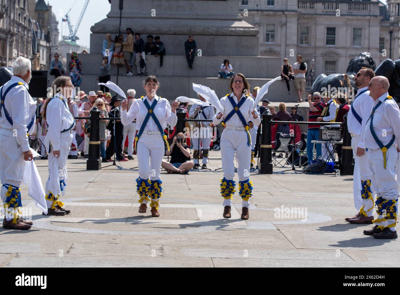 Two female Morris dancers show their best moves with handkerchief in ...
