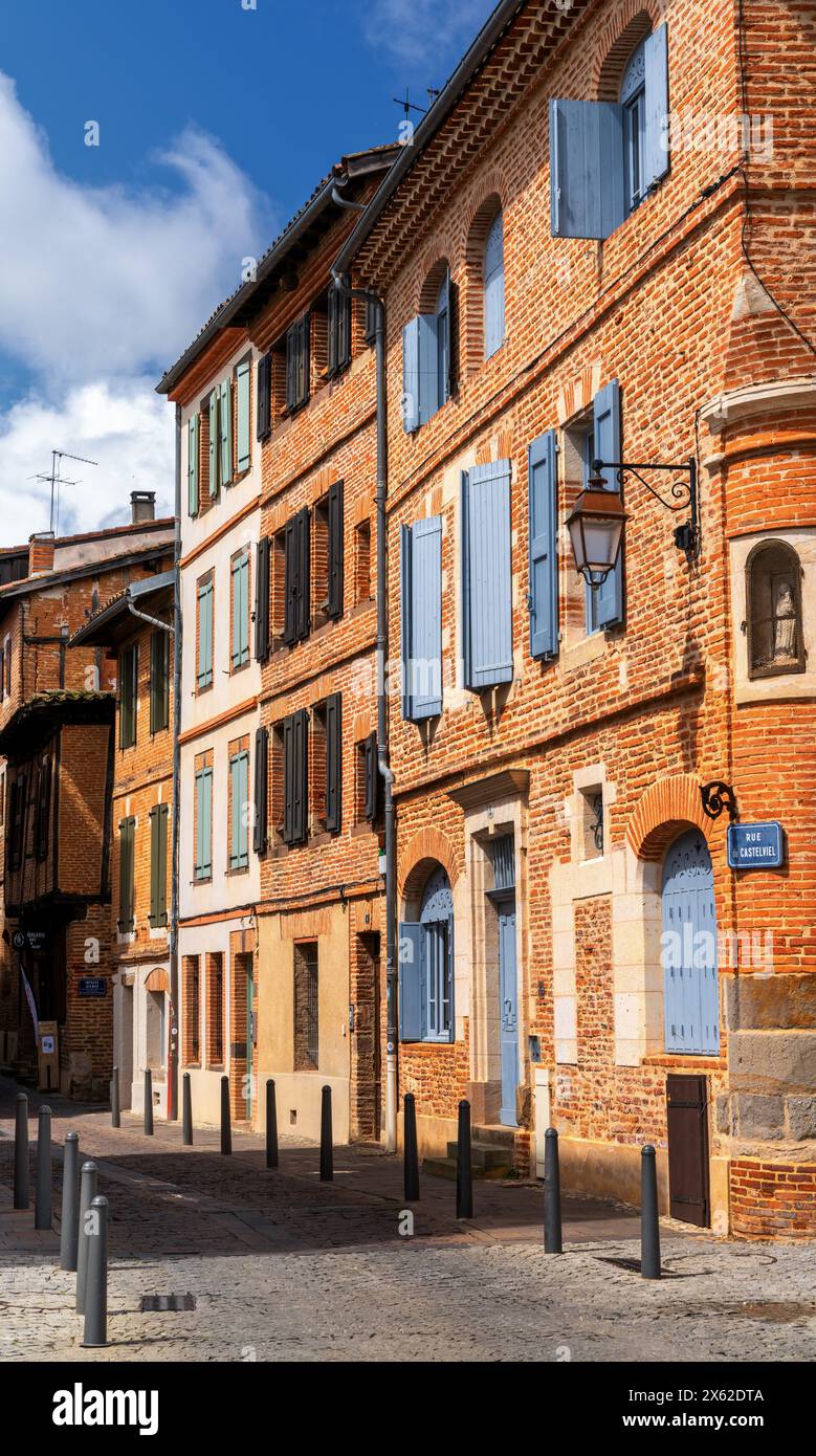 Albi, France - 18 April, 2024: picturesque city street in the historic ...