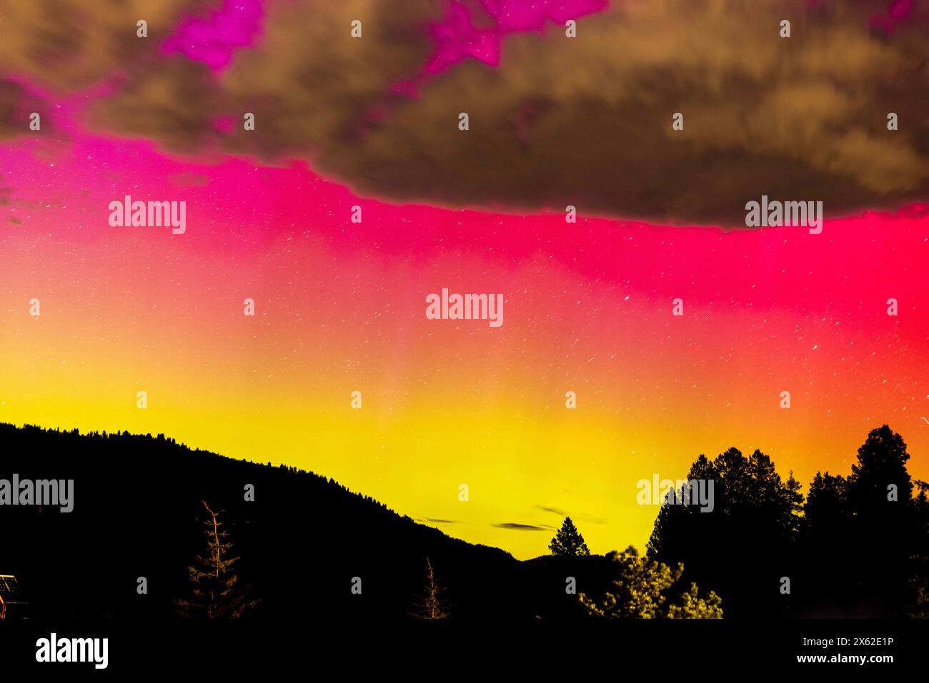 Hunstville, Utah, USA. 12th May, 2024. The aurora borealis commonly ...