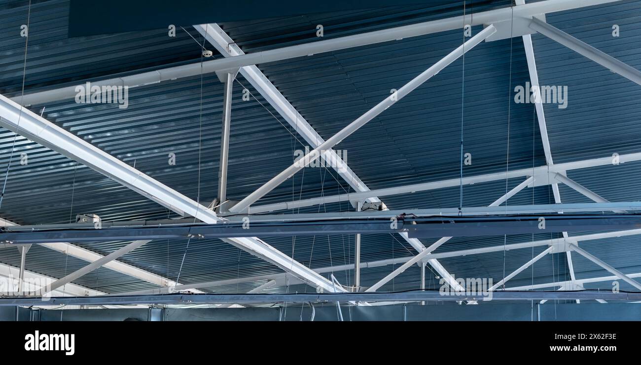 Industry. Lightweight load-bearing metal roof structures inside an ...