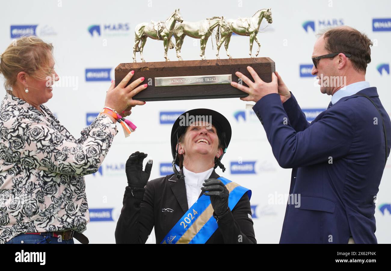 Caroline Powell celebrates her victory on Greenacres Special Cavalier ...