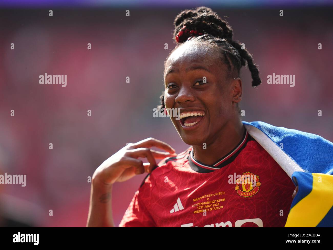Manchester United's Melvine Malard after their side’s victory in the ...