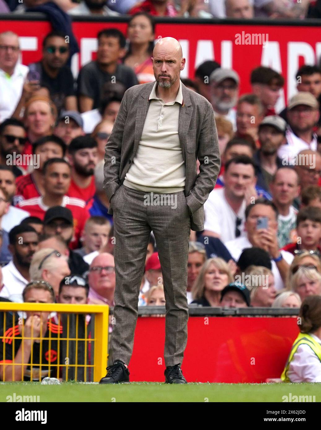 Manchester United manager Erik ten Hag on the touchline during the ...