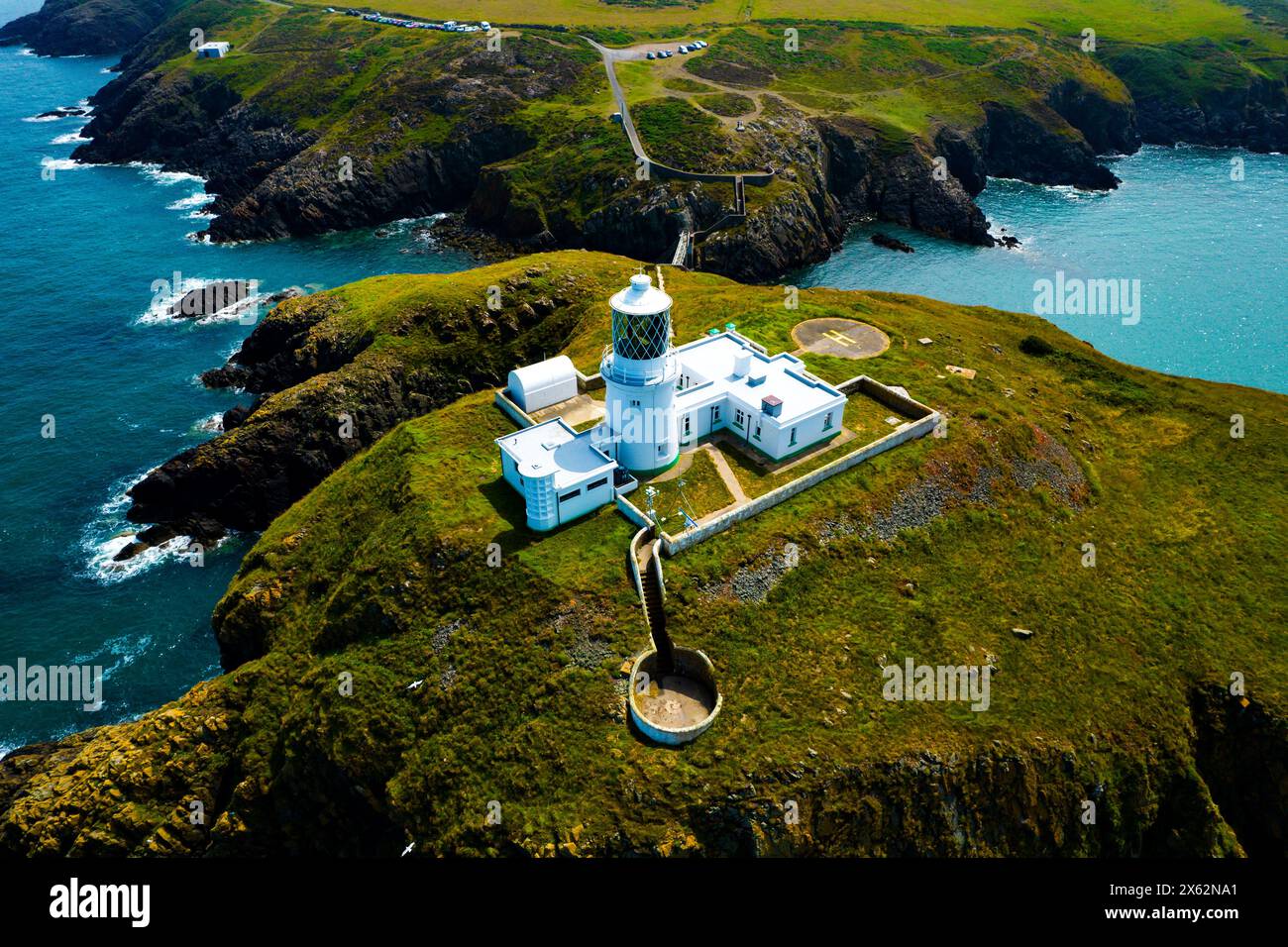 Strumble Head Lighthouse and Island Stock Photo - Alamy