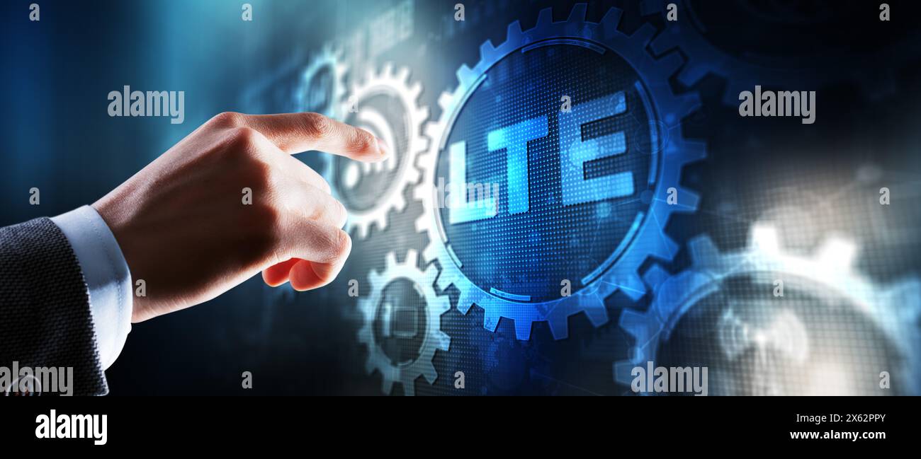 LTE 4G High speed wireless internet telecommunication background for ...