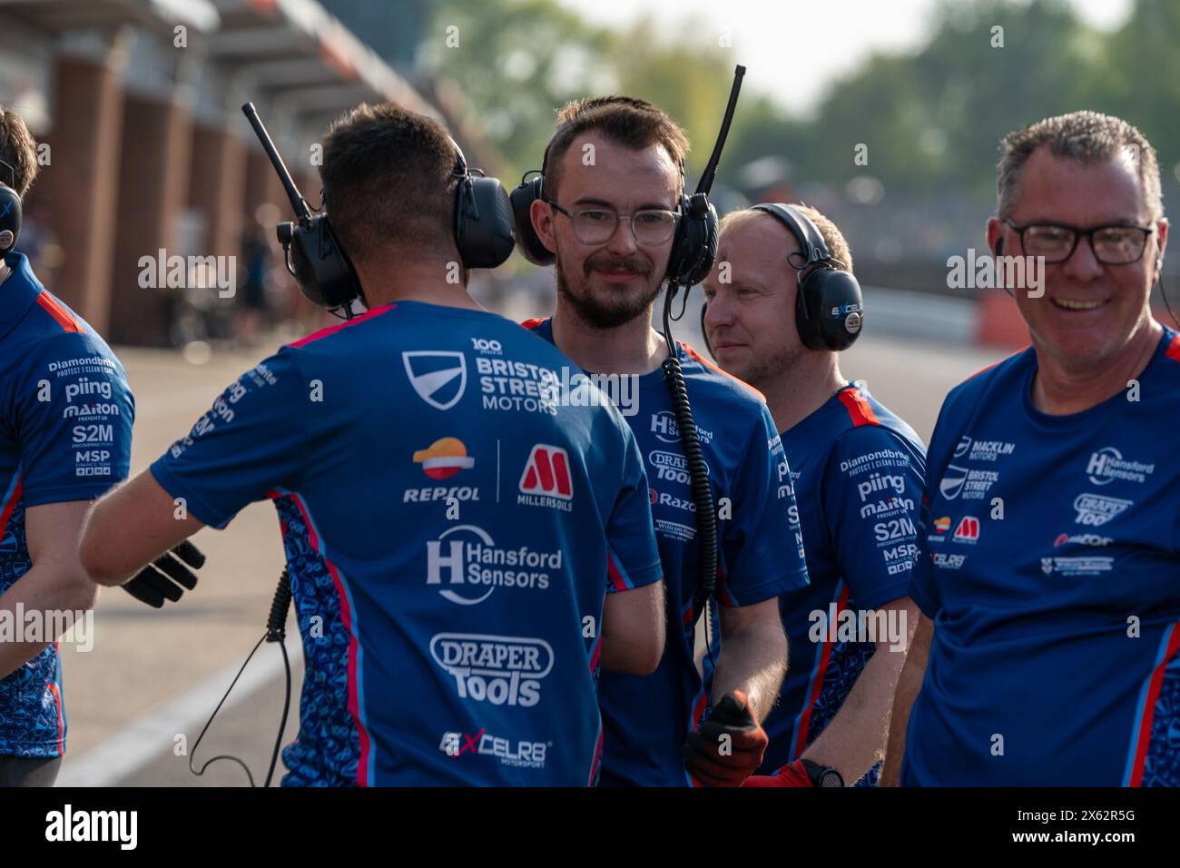 Longfield, England, UK. 12th May, 2024. Excelr8 Motorsport team members ...