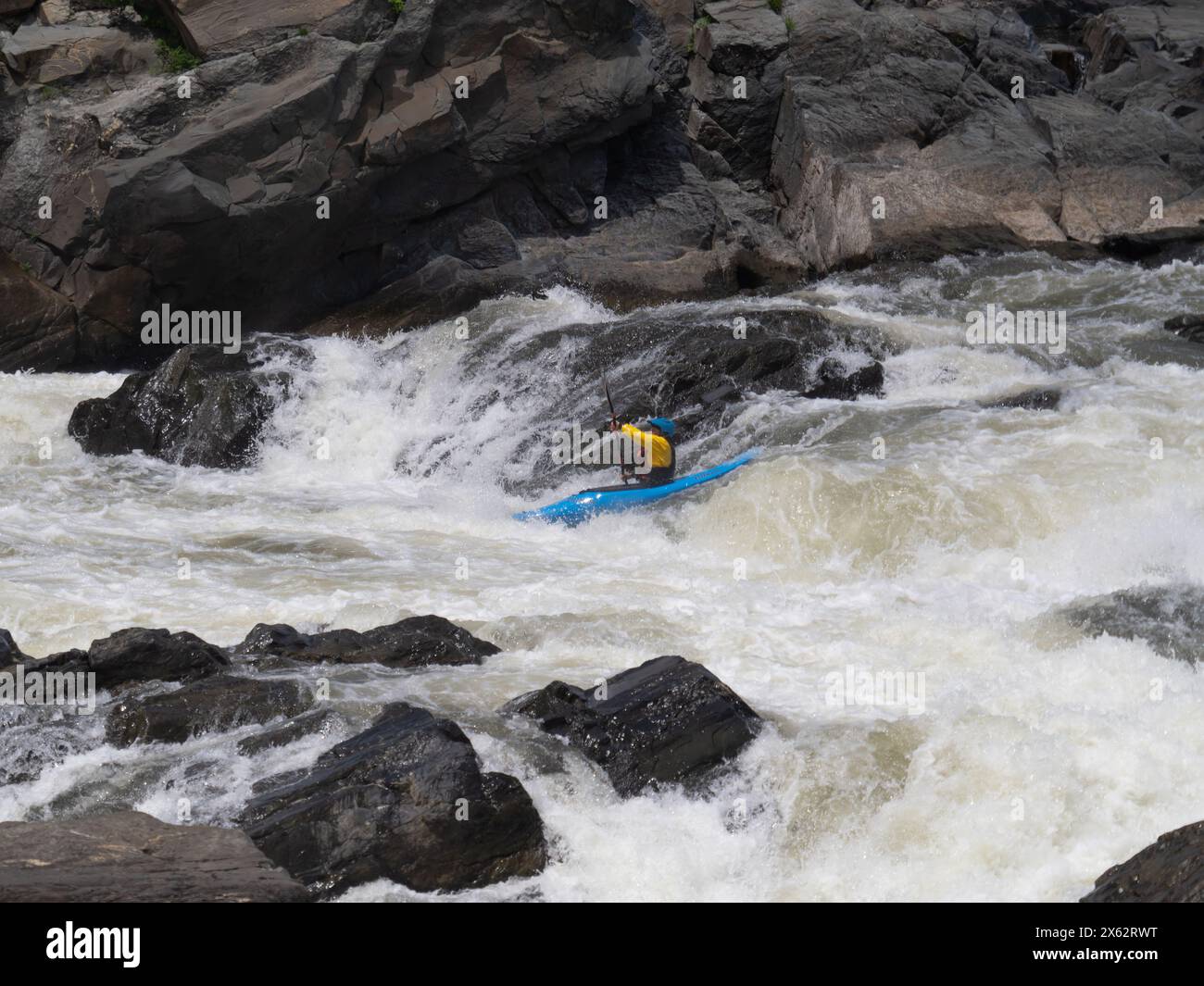 Kayakers shooting the Potomac River Great Falls Rapids Stock Photo - Alamy