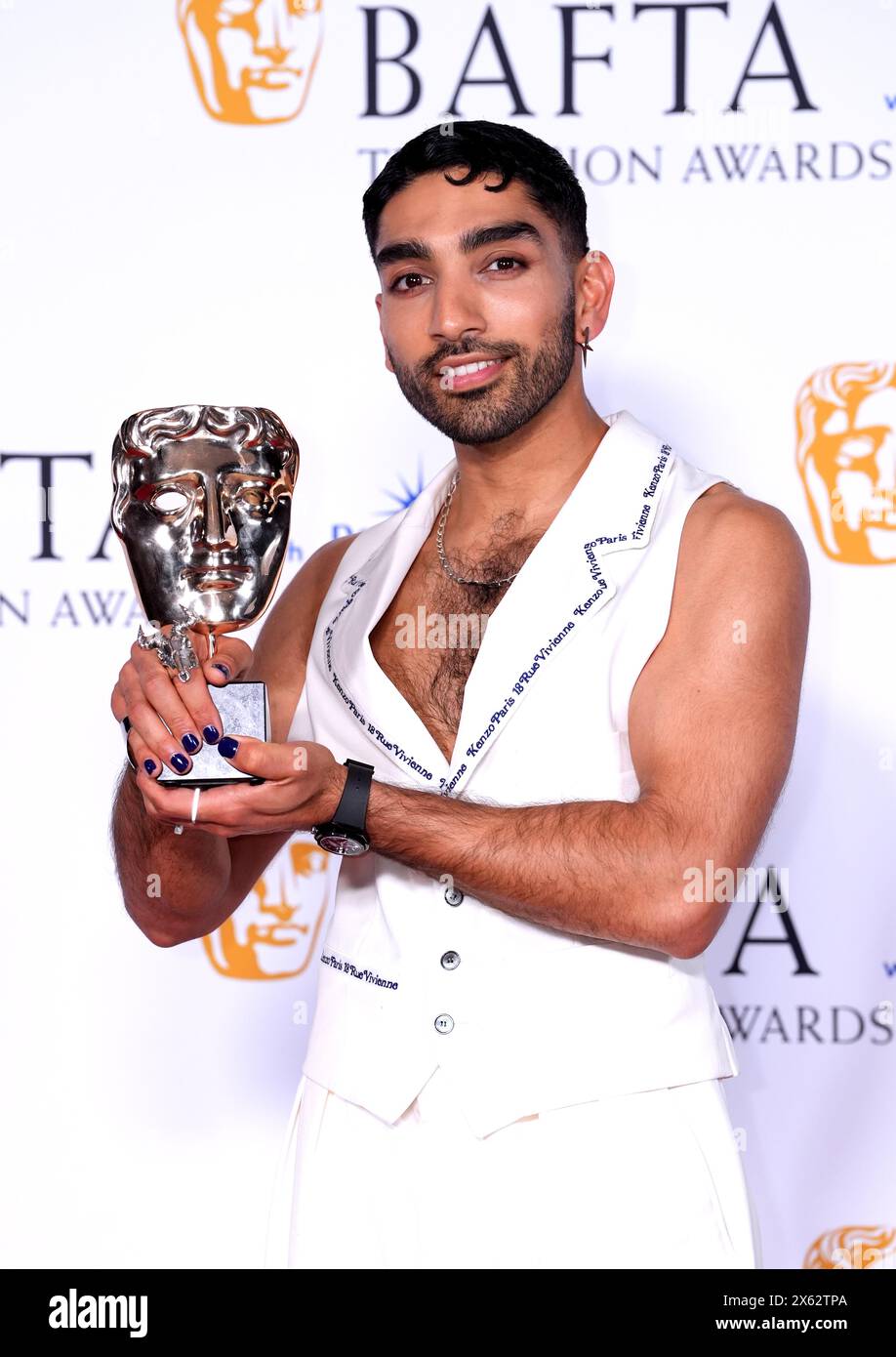 Mawaan Rizwan in the press room after winning the Male Performance in a Comedy award for Juice ...
