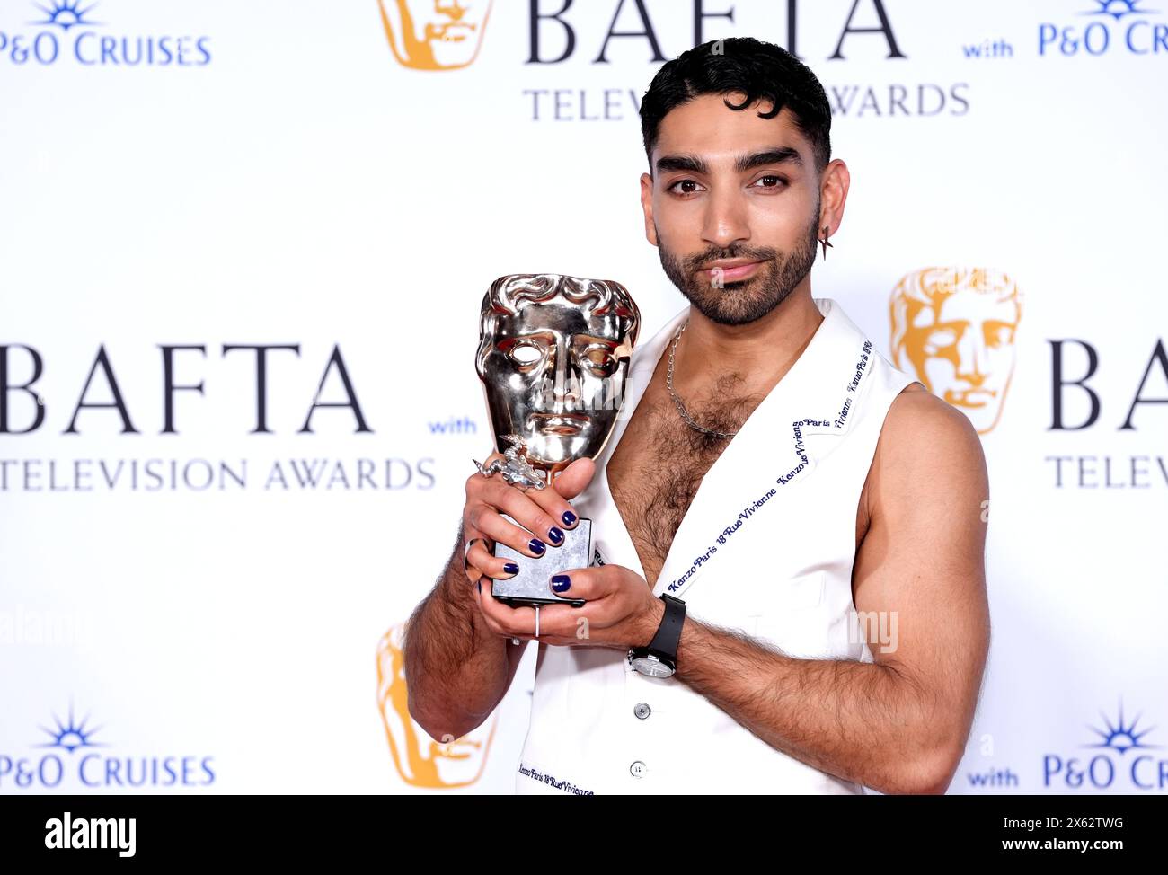 Mawaan Rizwan in the press room after winning the Male Performance in a Comedy award for Juice ...