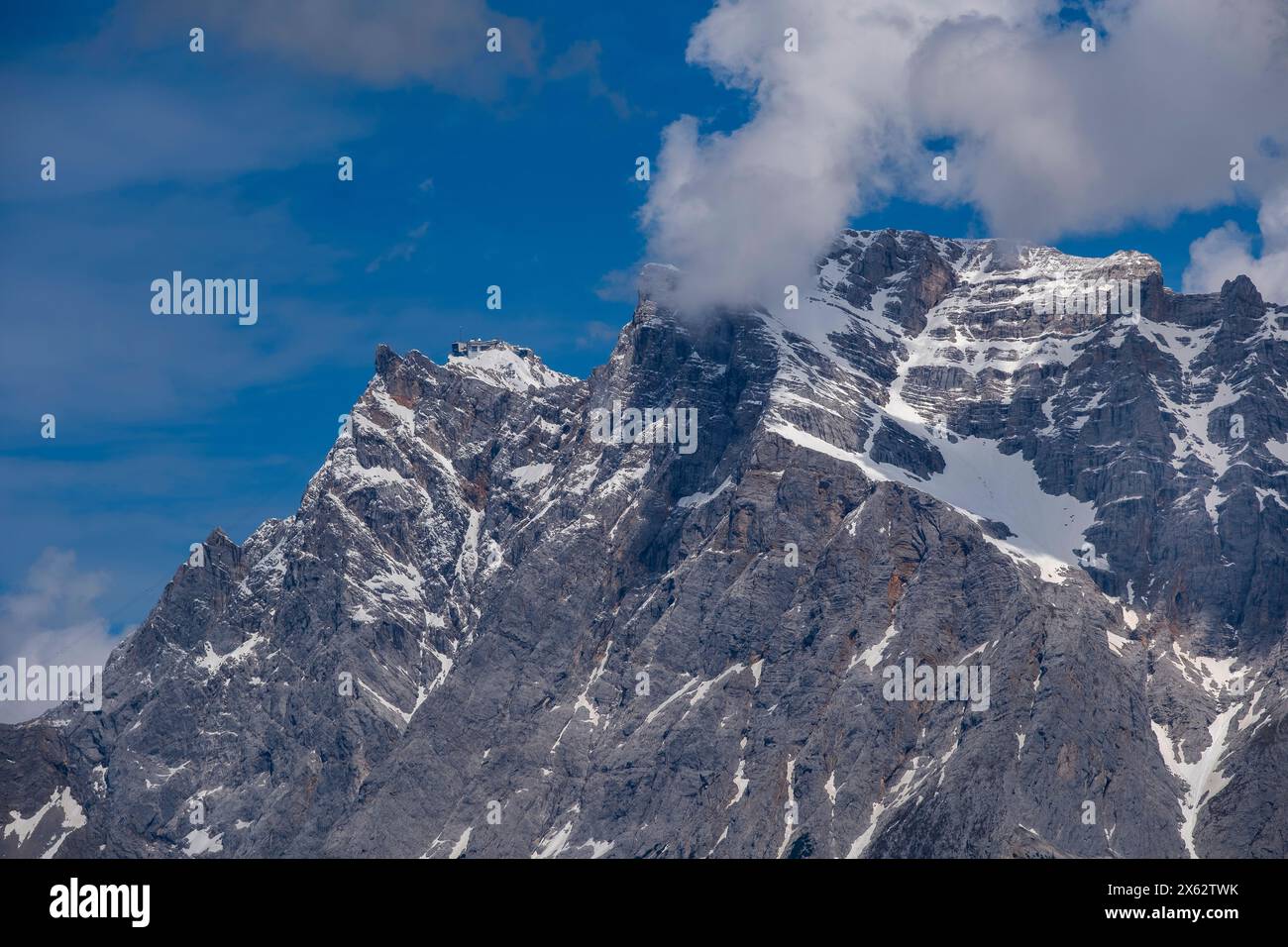 Zugspitze ( left ) and Wetterstein mountains seen from the ...