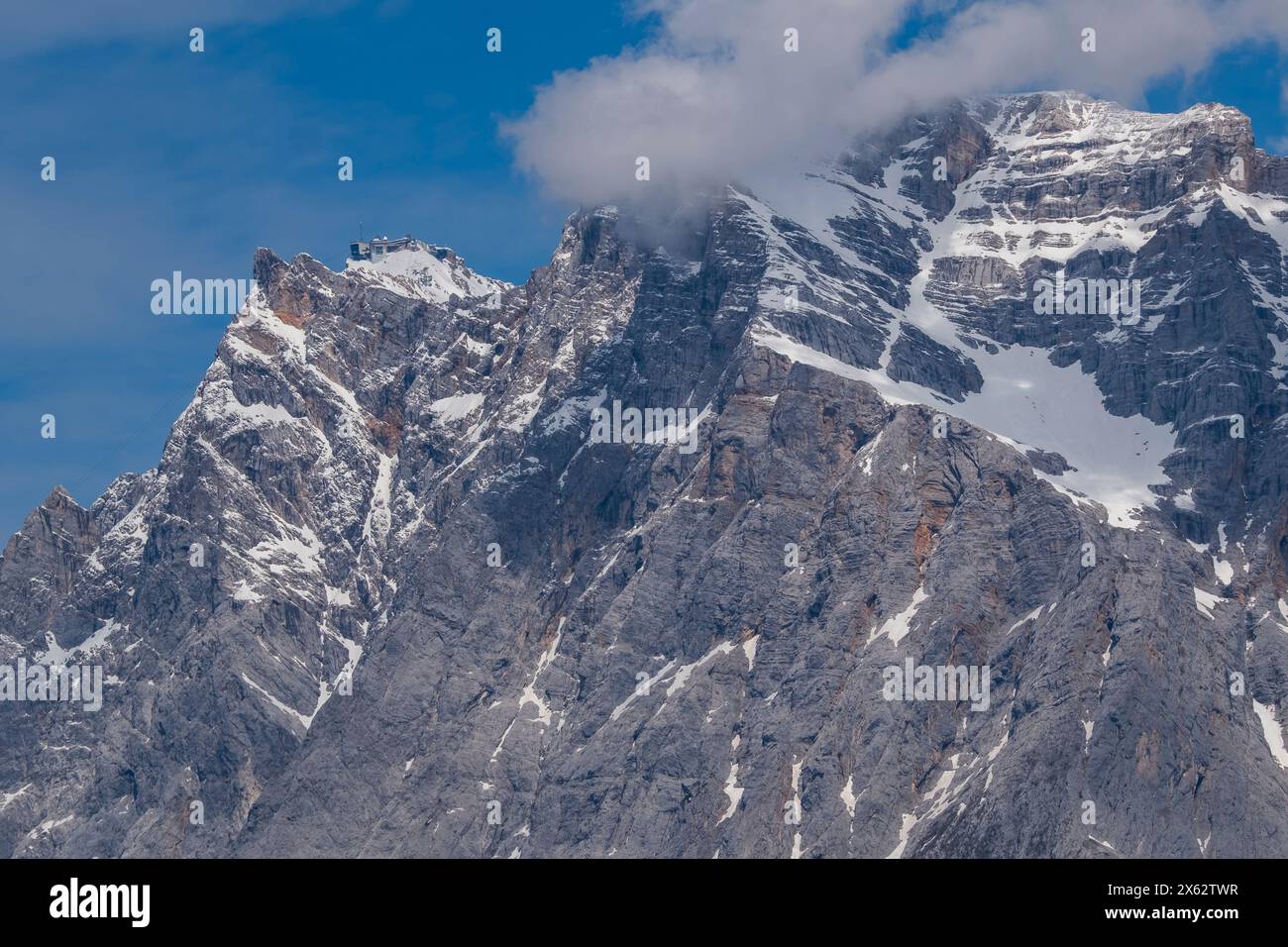 Zugspitze ( left ) and Wetterstein mountains seen from the ...