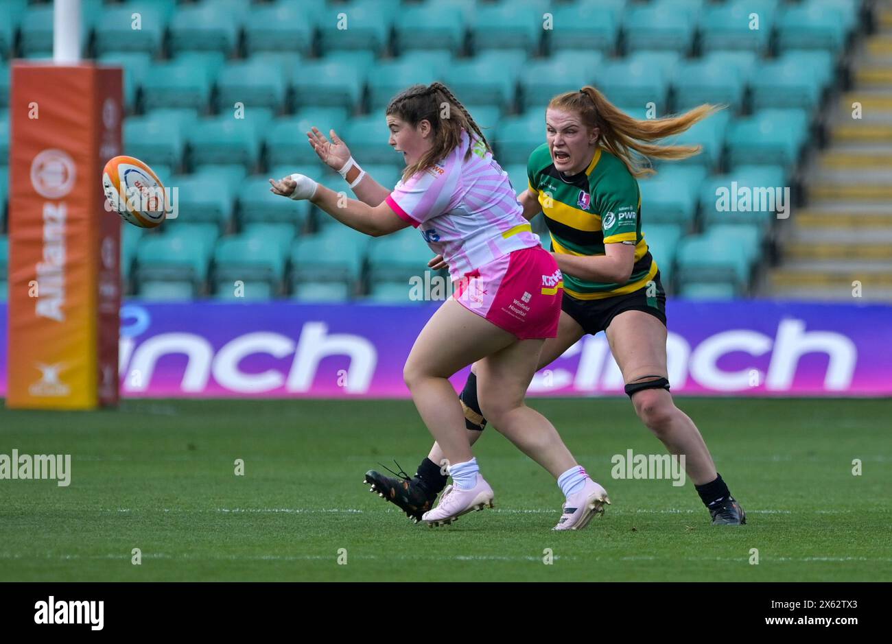 NORTHAMPTON, ENGLAND - Sunday 12 May-2024: Maud Muir of Gloucester ...
