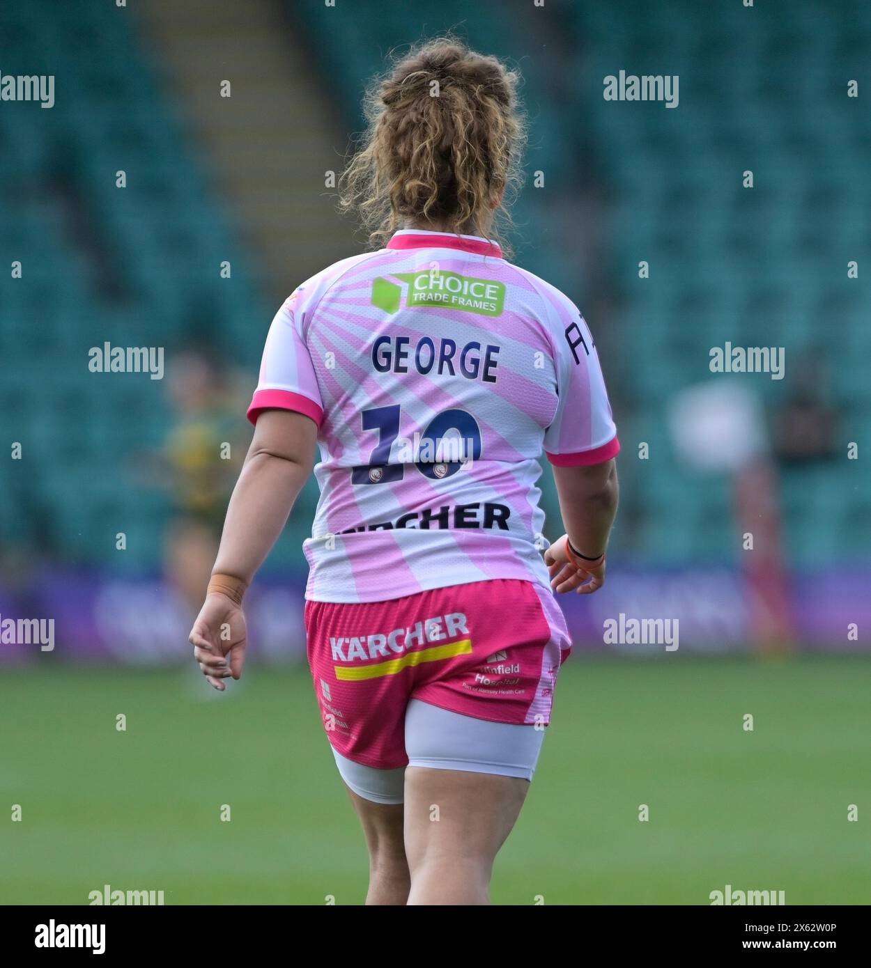 NORTHAMPTON, ENGLAND - Sunday 12 May-2024: Lleucu George of Gloucester ...