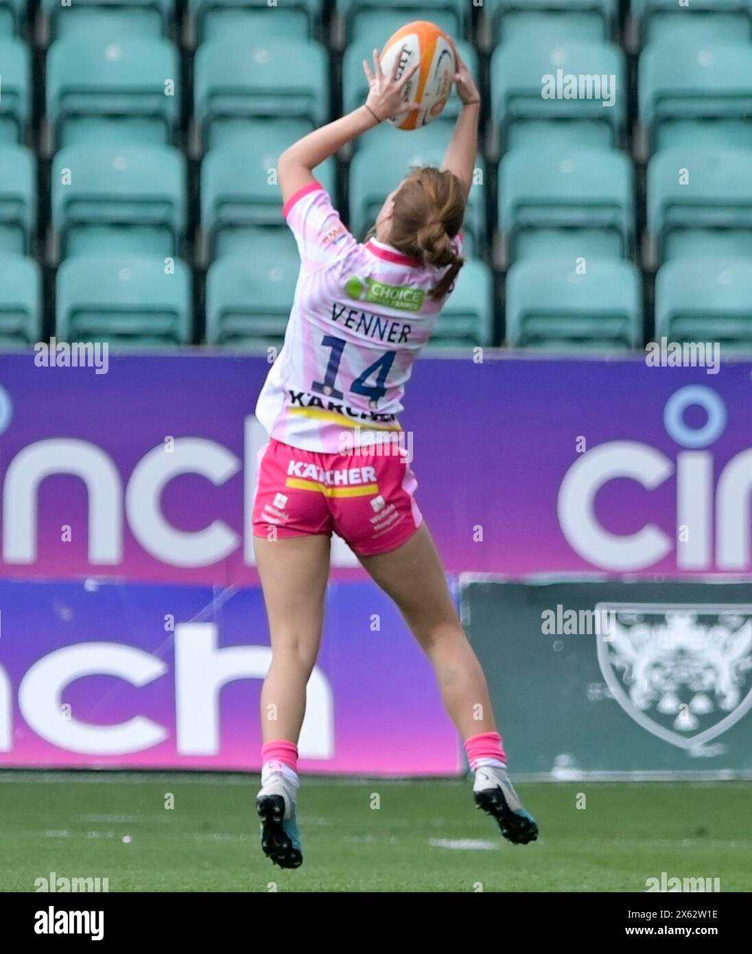 NORTHAMPTON, ENGLAND - Sunday 12 May-2024: Mia Venner of Gloucester ...