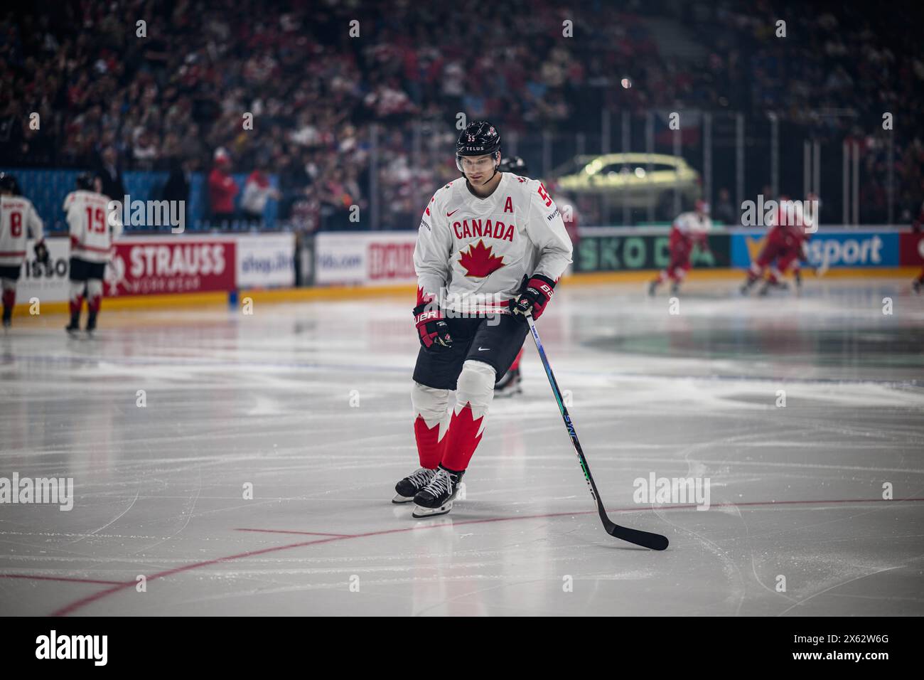 PRAGUE, CZECH REPUBLIC - 12 MAY, 2024: the Ice Hockey game of IIHF 2024 ...