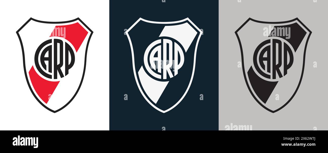 River Plate Color Black and White 3 Style Logo Argentine professional ...