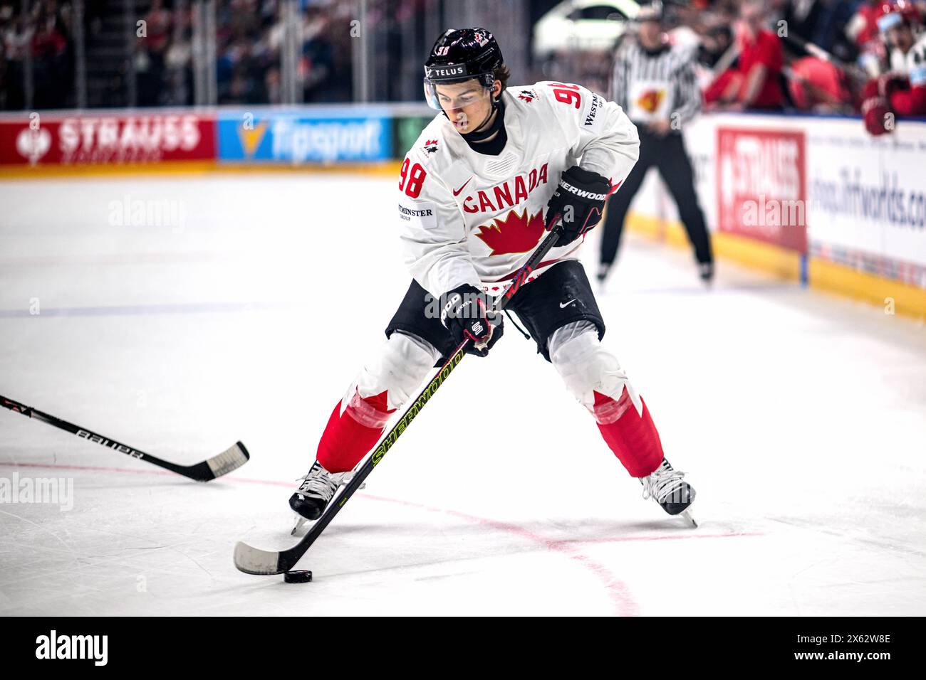 PRAGUE, CZECH REPUBLIC - 12 MAY, 2024: the Ice Hockey game of IIHF 2024 ...