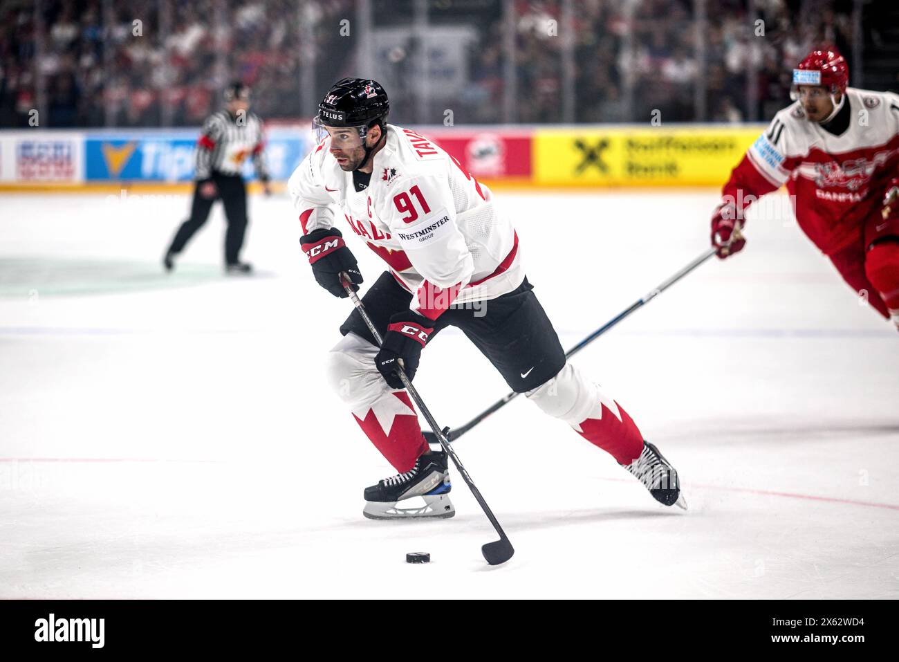 PRAGUE, CZECH REPUBLIC - 12 MAY, 2024: the Ice Hockey game of IIHF 2024 ...