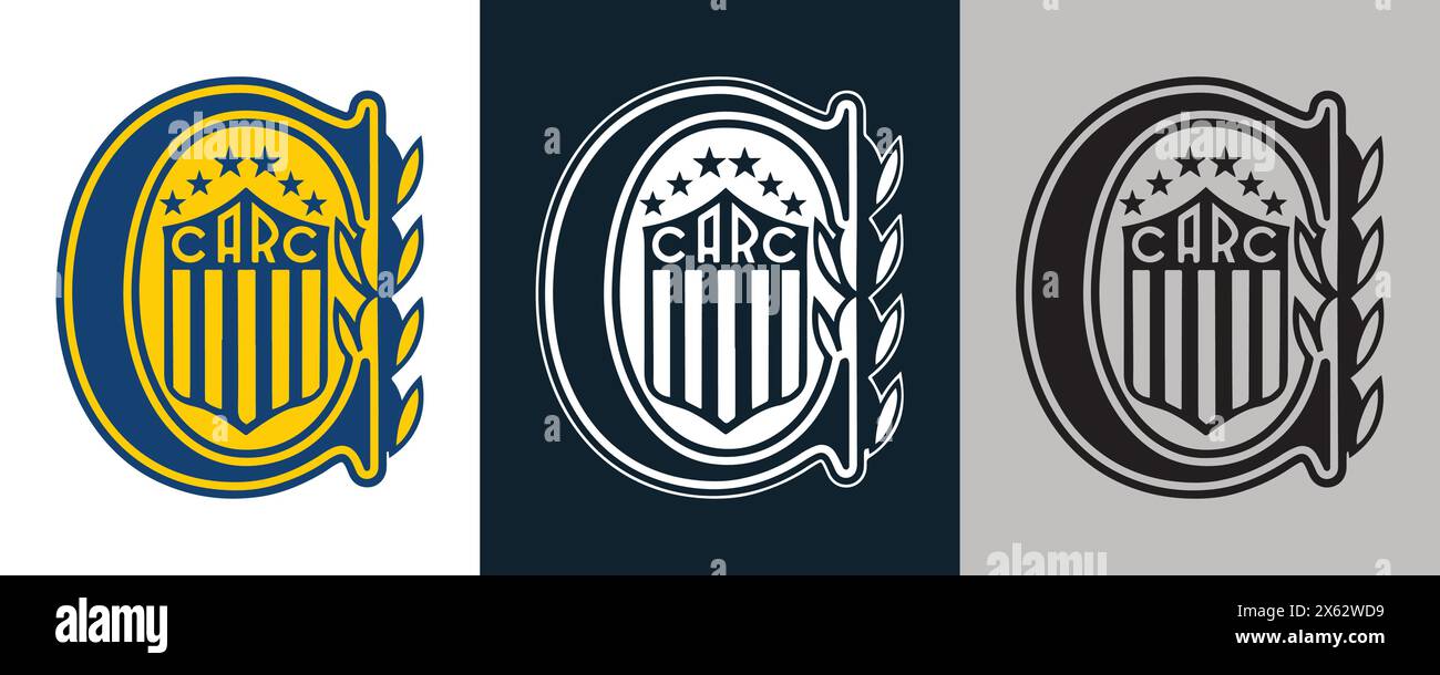 Rosario Central FC Color Black and White 3 Style Logo Argentina ...