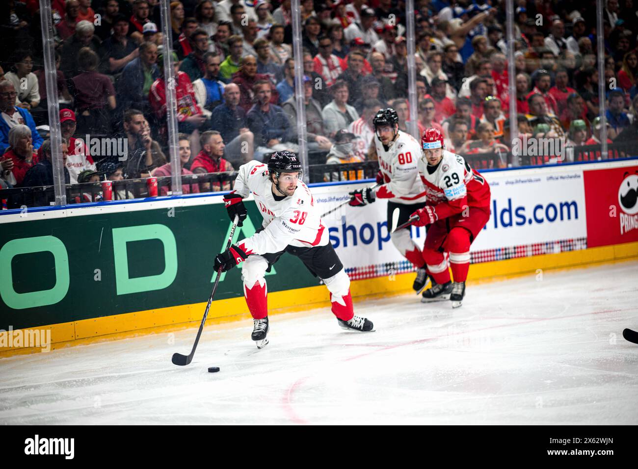 PRAGUE, CZECH REPUBLIC - 12 MAY, 2024: the Ice Hockey game of IIHF 2024 ...