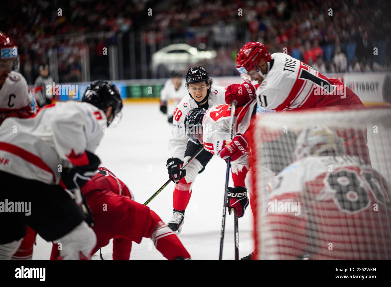 PRAGUE, CZECH REPUBLIC - 12 MAY, 2024: the Ice Hockey game of IIHF 2024 ...